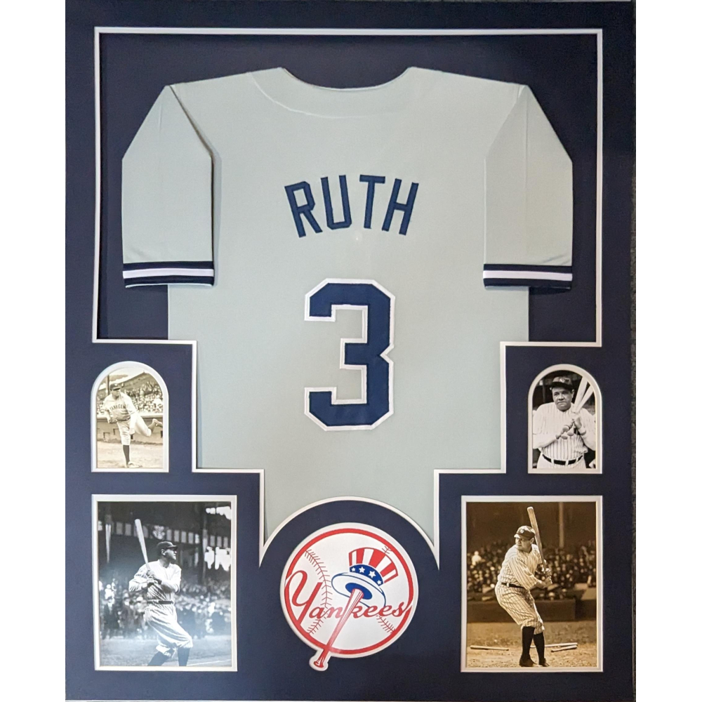 Babe Ruth Unsigned Custom Framed Jersey Display | Pristine Auction