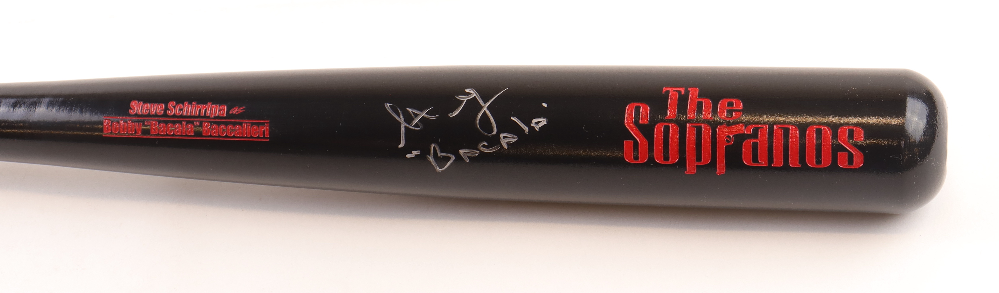 Steve Schirripa Signed "The Sopranos" Baseball Bat Inscribed "Bacala ...