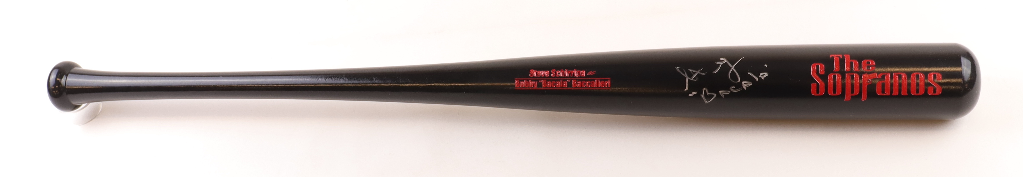 Steve Schirripa Signed "The Sopranos" Baseball Bat Inscribed "Bacala ...