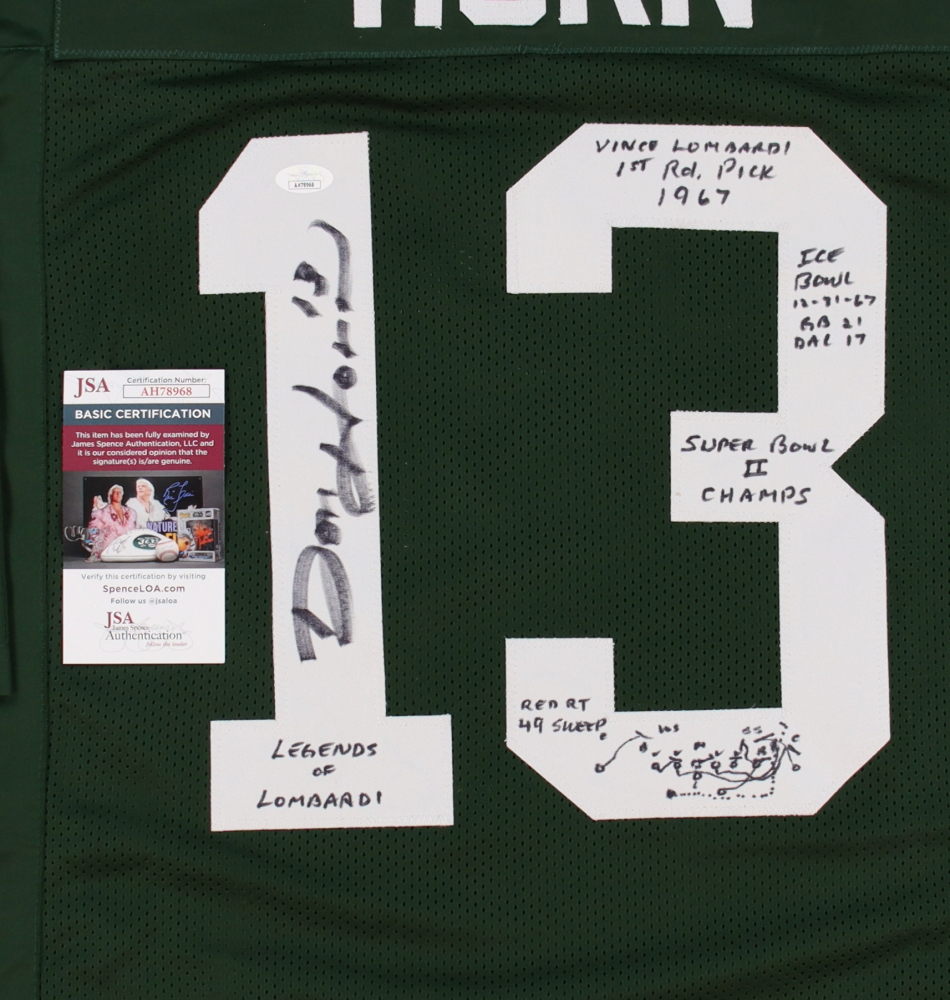 Don Horn Signed Jersey with Multiple Career Stats & Hand-Drawn Sketch ...