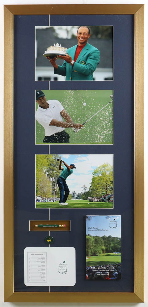 Tiger Woods Custom Framed Photo Display with 2002 Original Masters ...
