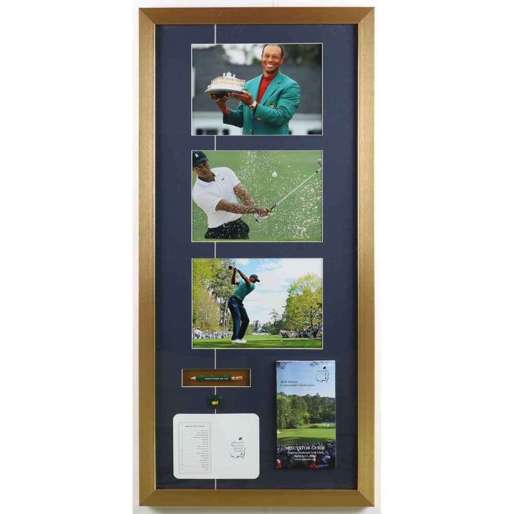 Tiger Woods Custom Framed Photo Display with 2002 Original Masters ...