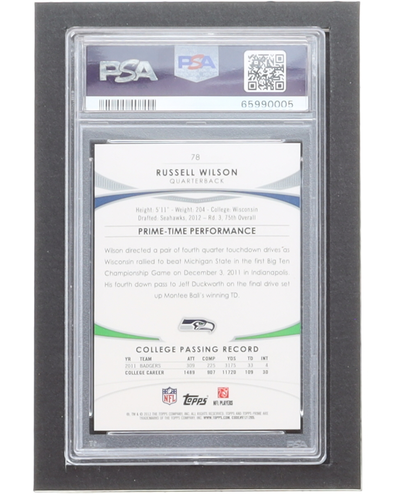 Russell Wilson 2012 Topps Prime Retail #78 RC (PSA 9) | Pristine Auction