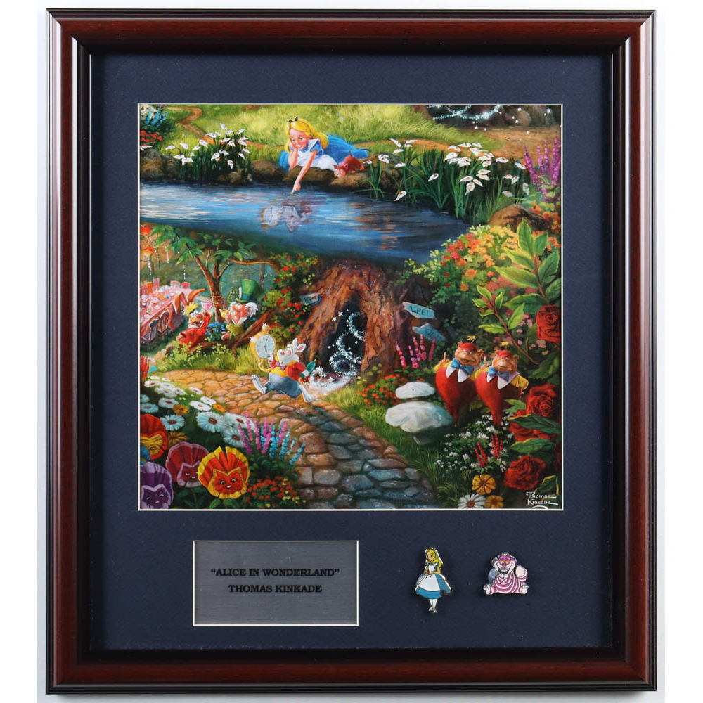 Thomas Kinkade "Alice in Wonderland" Custom Framed Print Display with ...