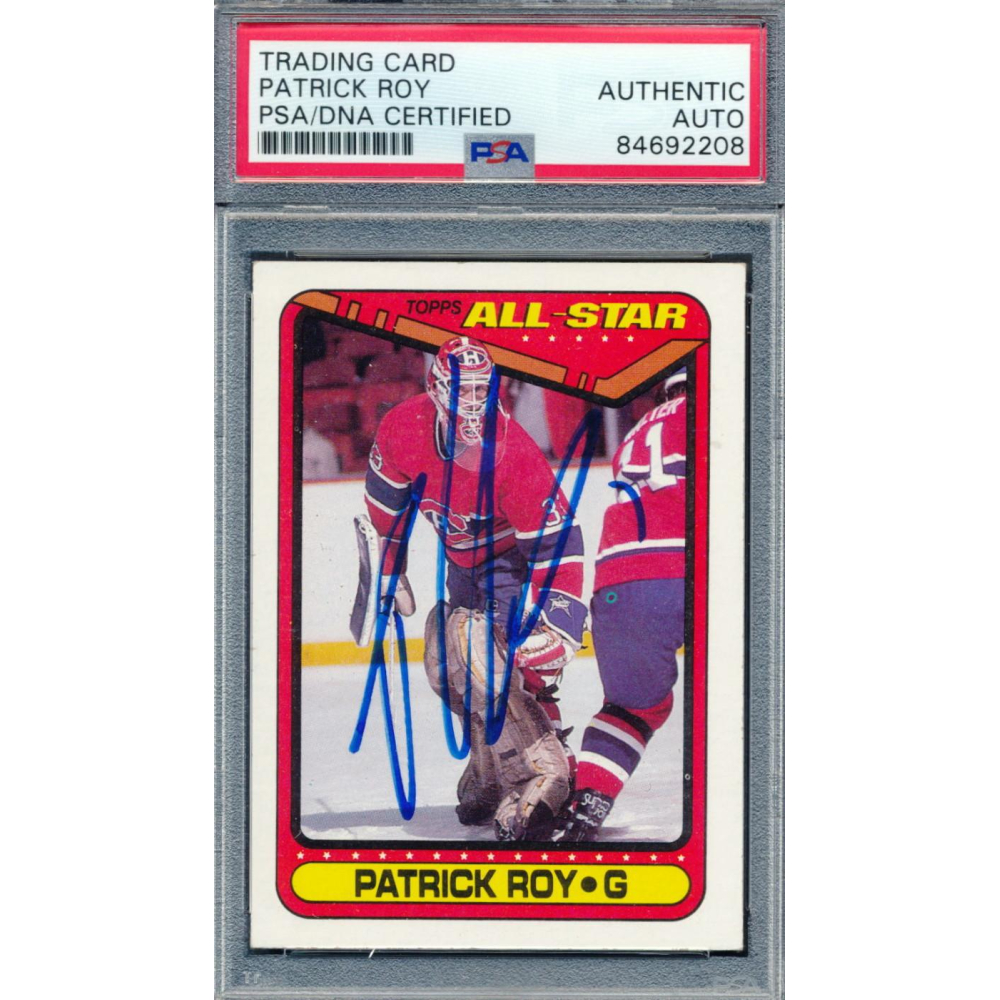 Patrick Roy Signed 1990 Topps #198 (PSA) | Pristine Auction