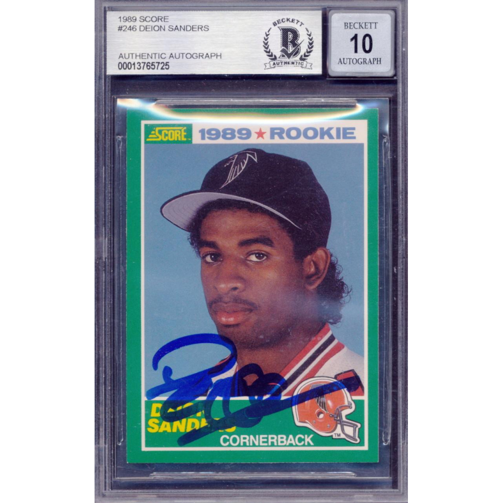 Deion Sanders Signed 1989 Score #246 RC (BAS 10) | Pristine Auction