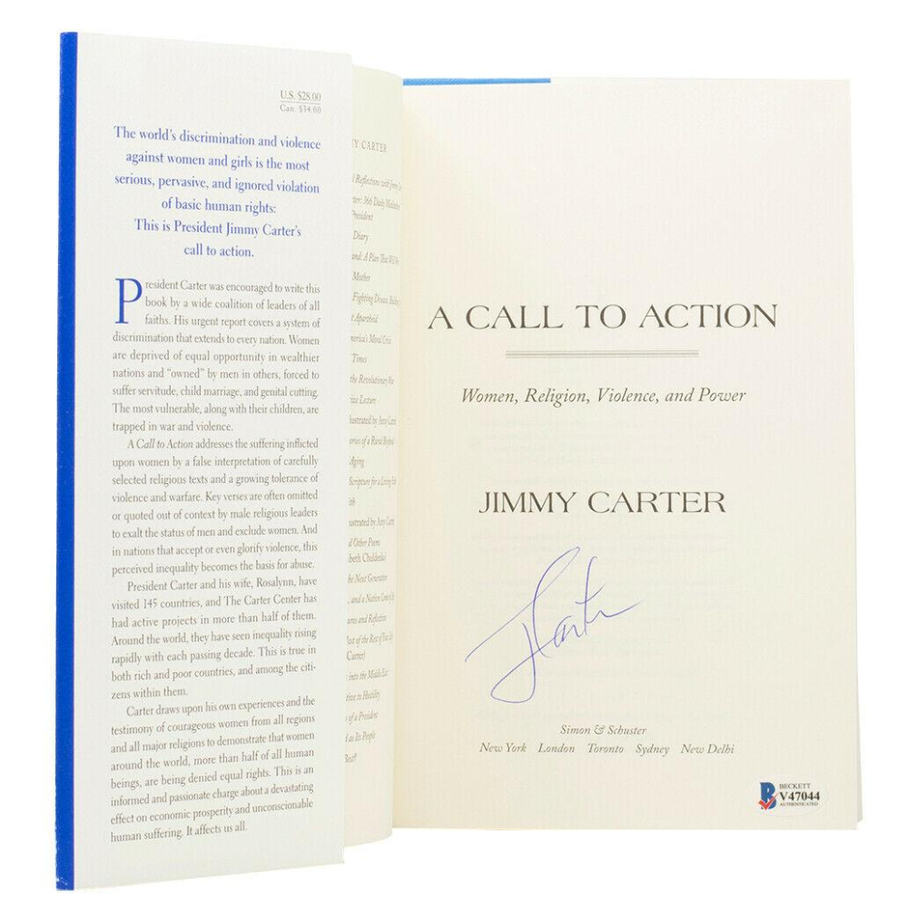 Jimmy Carter Signed "A Call to Action: Women, Religion, Violence, and ...