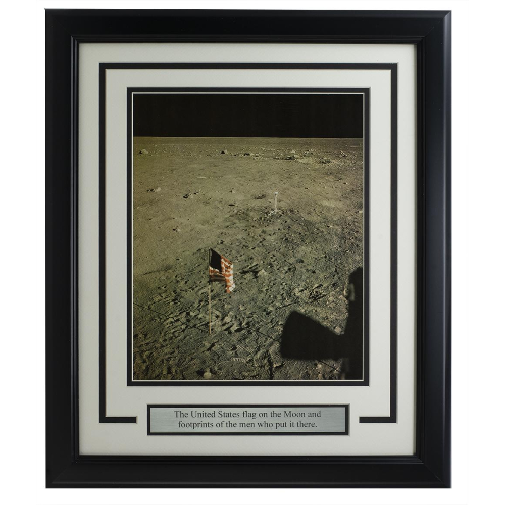 "United States Flag on the Moon" Custom Framed Photo | Pristine Auction