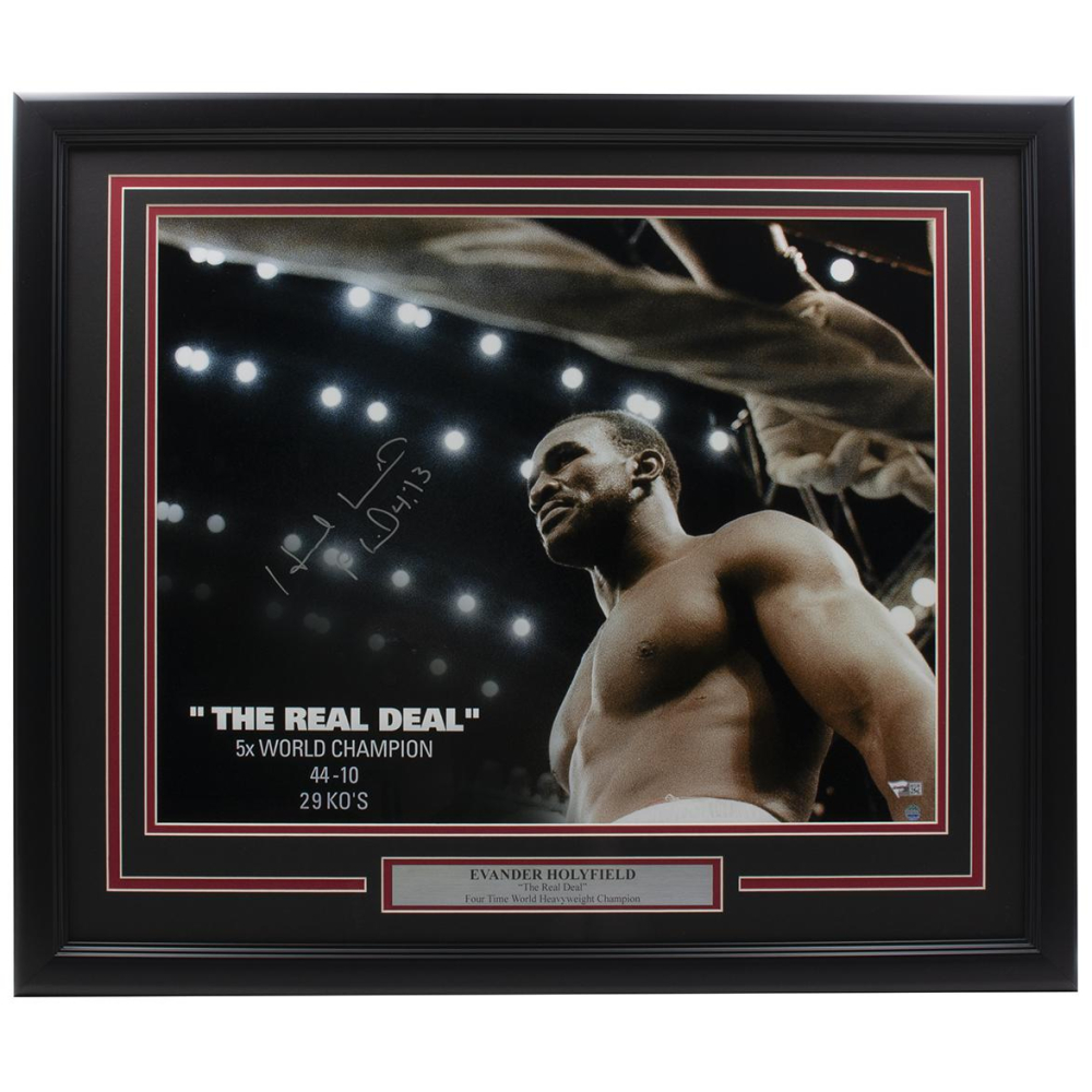 Evander Holyfield Signed "The Real Deal" 22x27 Custom Framed Photo ...