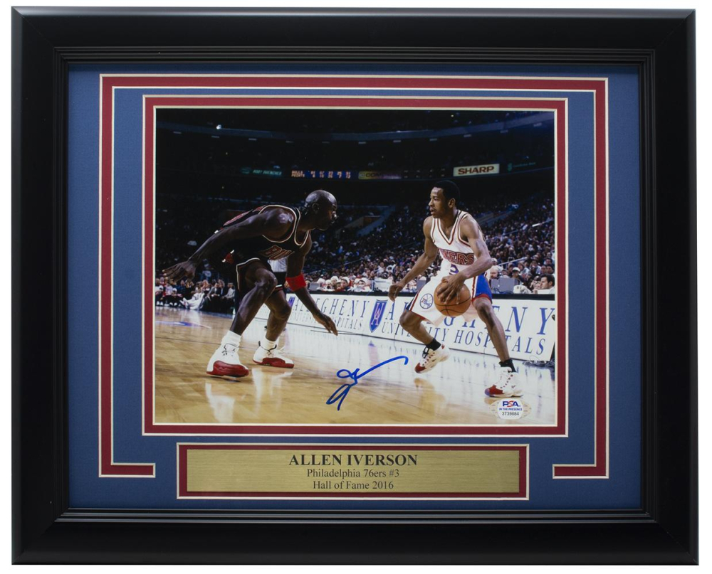 Allen Iverson Signed 76ers 11x14 Custom Framed Photo (PSA) | Pristine ...