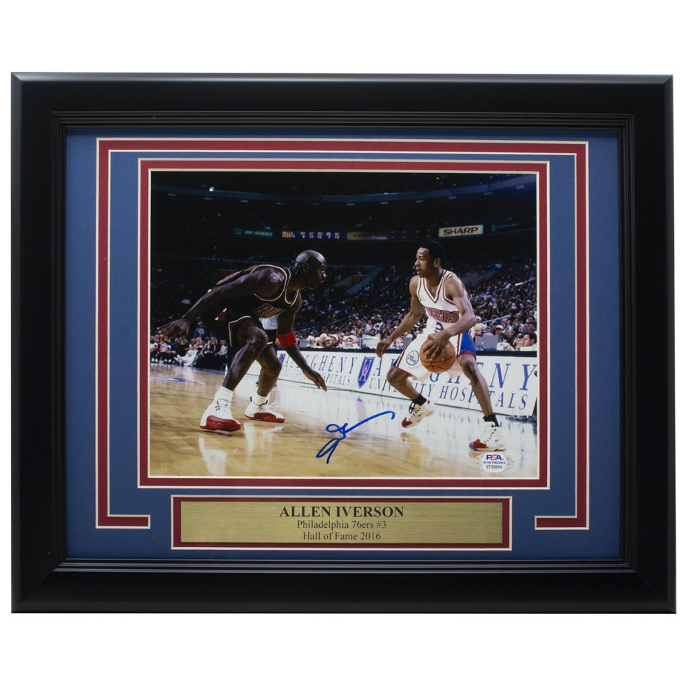 Allen Iverson Signed 76ers 11x14 Custom Framed Photo (PSA) | Pristine ...