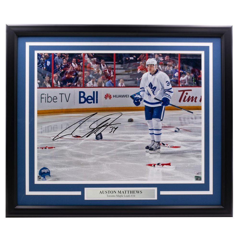 Auston Matthews Signed Maple Leafs Custom Framed Photo (Fanatics ...