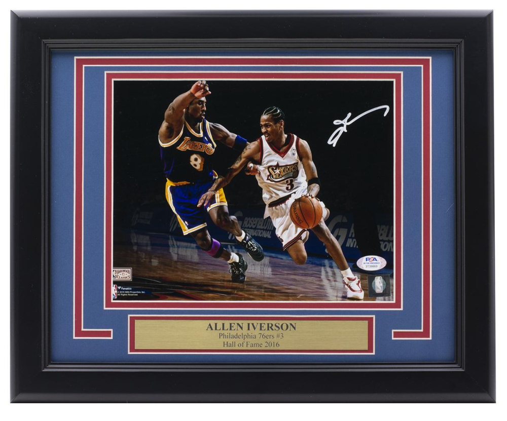 Allen Iverson Signed 76ers Custom Framed Photo (PSA) | Pristine Auction