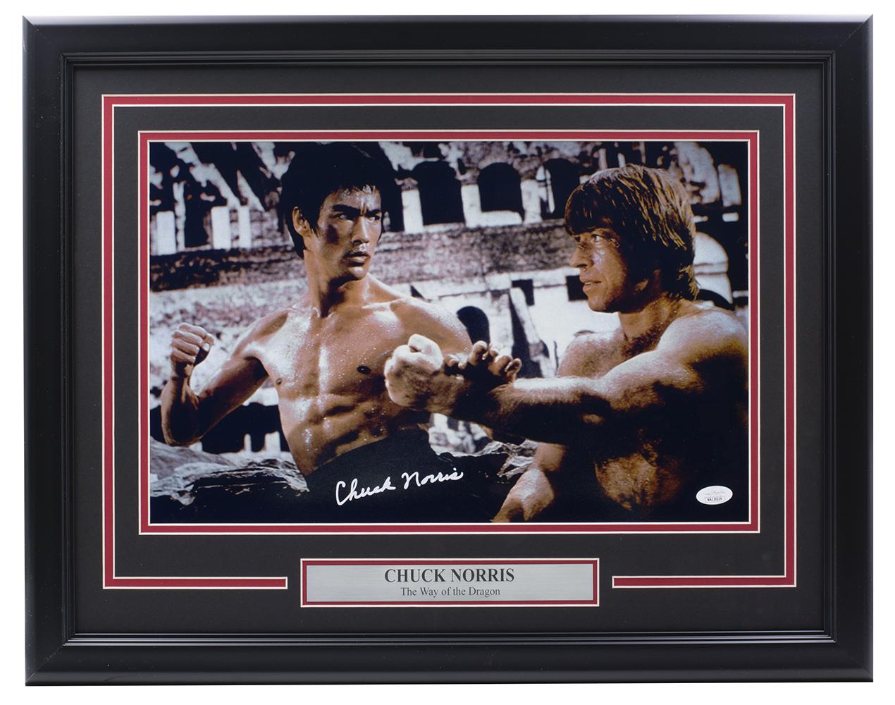 Chuck Norris Signed "The Way of the Dragon" Custom Framed Photo (JSA ...