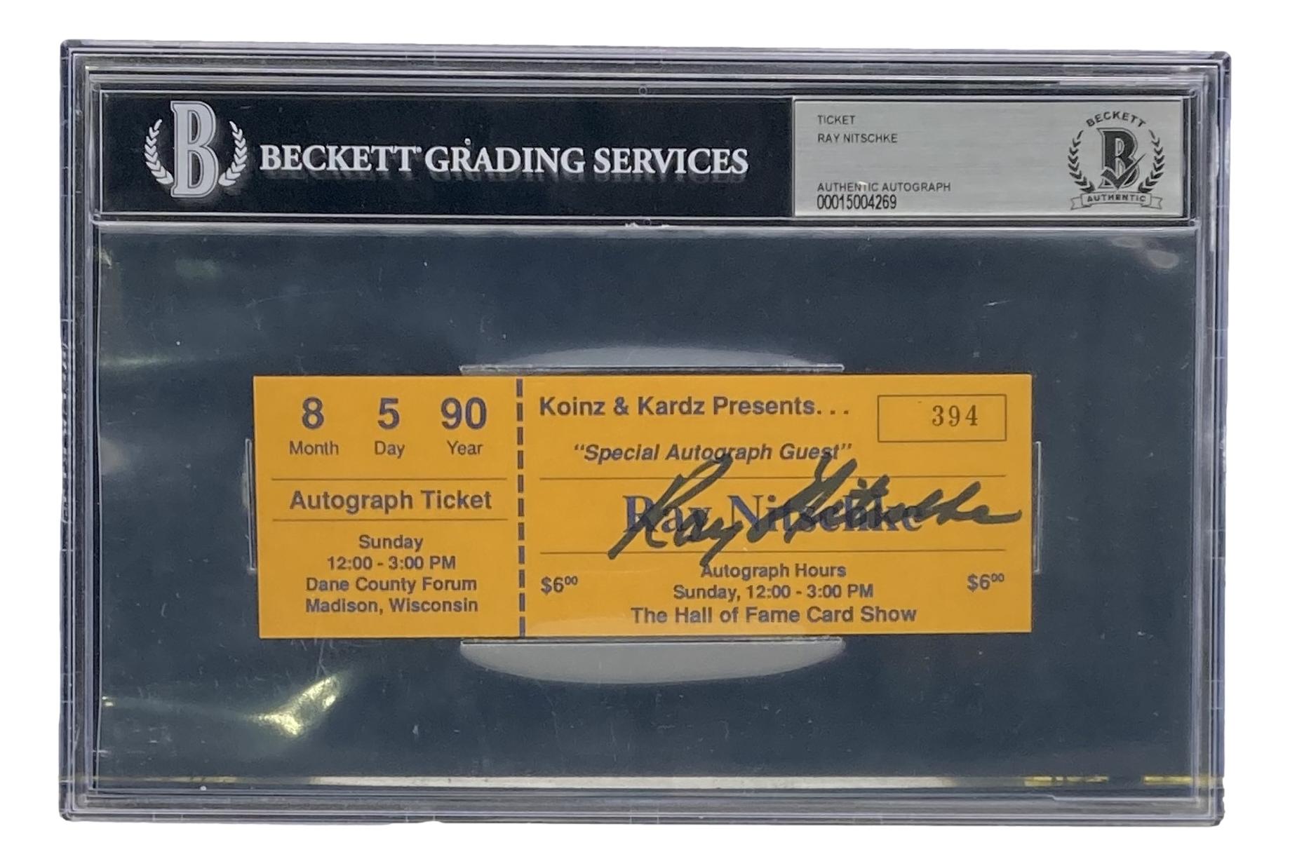 Ray Nitschke Signed Signing Event Ticket (BGS) | Pristine Auction