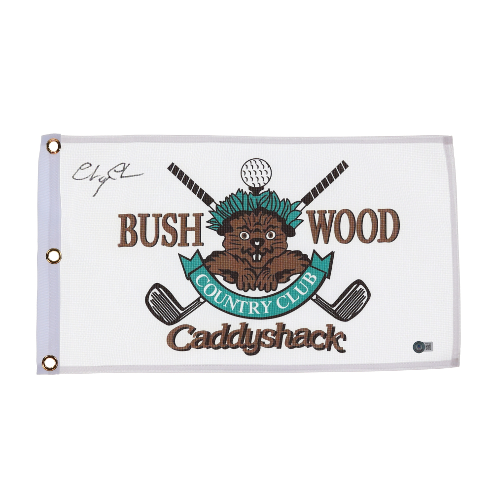 Chevy Chase Signed "Caddyshack" Bushwood Country Club Golf Pin Flag ...