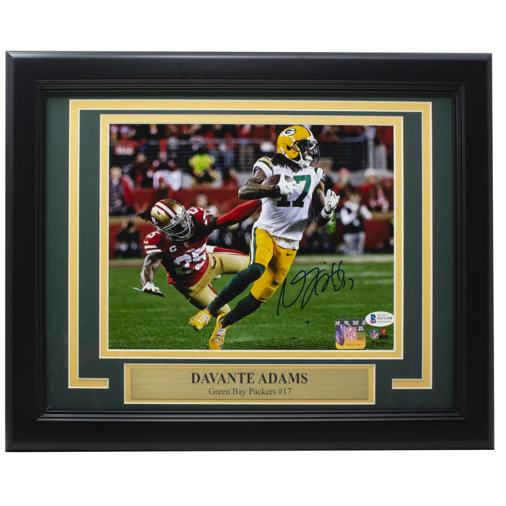 Davante Adams Signed Packers Custom Framed Photo (Beckett) | Pristine ...
