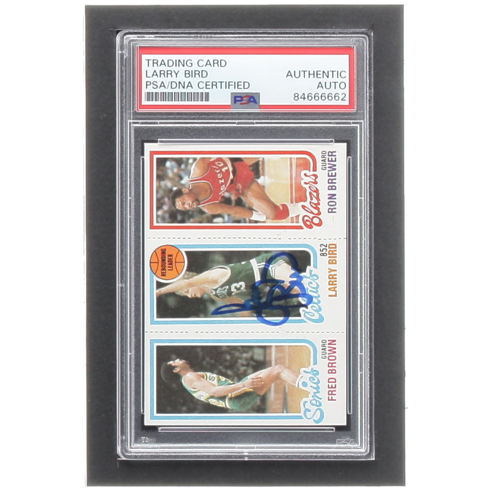 Larry Bird Signed Fred Brown / Larry Bird / Ron Brewer 1980-81 Topps ...