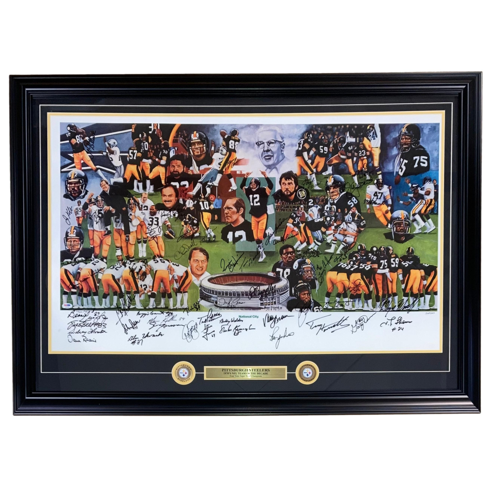 Steelers Legends Custom Framed Lithograph Signed By (52) with Terry ...
