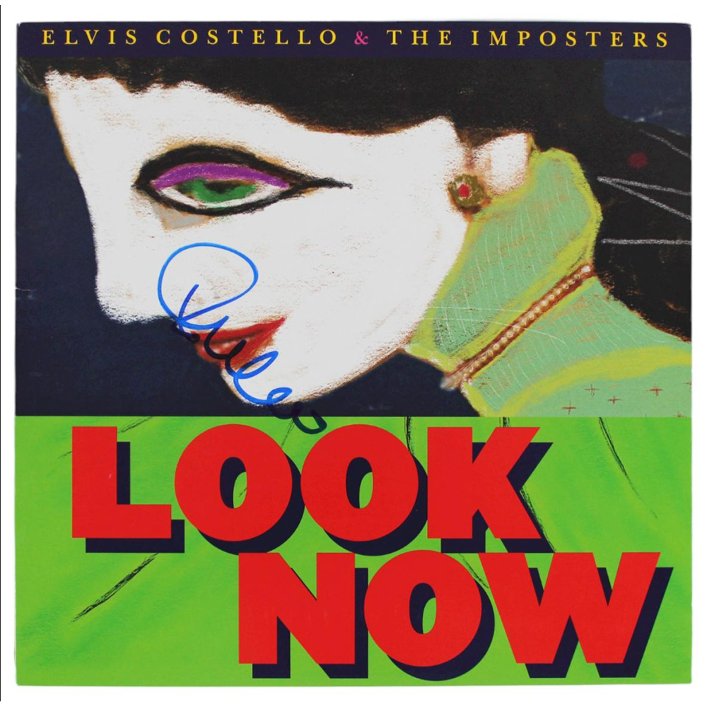 Elvis Costello Signed "Look Now" Album Cover (Beckett) | Pristine Auction
