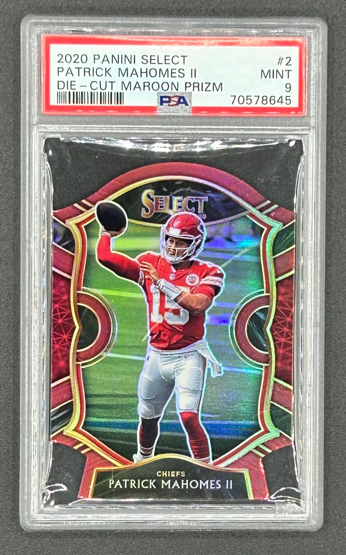 Patrick Mahomes II 2020 Select Prizm Maroon Die Cut #2 (PSA 9 ...