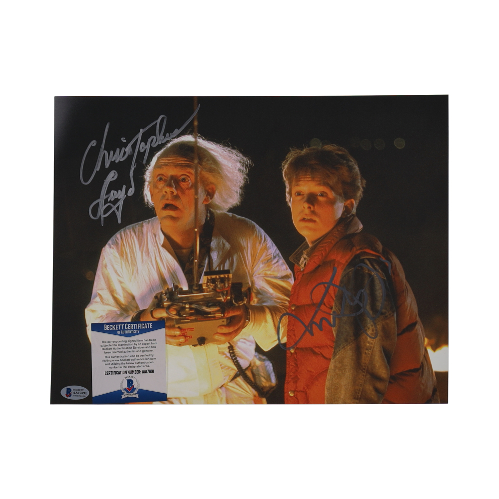 Christopher Lloyd & Michael J. Fox Signed "Back To The Future" 11x14 ...