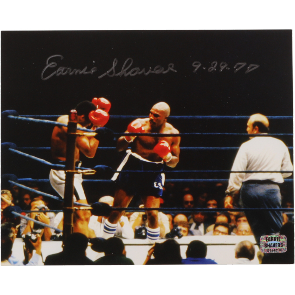 Earnie Shavers Signed "Ali vs. Shavers" 8x10 Photo Inscribed "9-29-77 ...