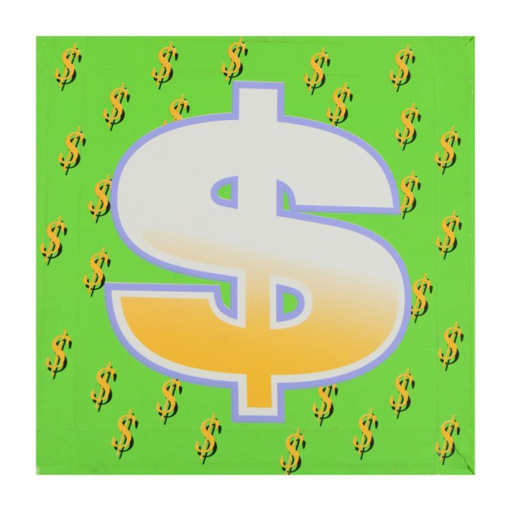 Steve Kaufman Signed "Dollar Sign (Green Bold)" LE 24x24 Hand-Pulled ...