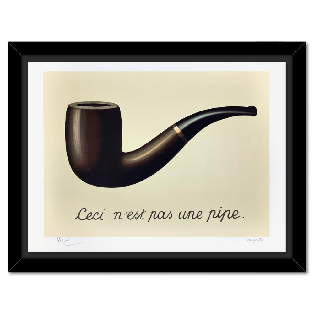 Rene Magritte "La Trahison des Images" LE 26x23 Custom Framed ...