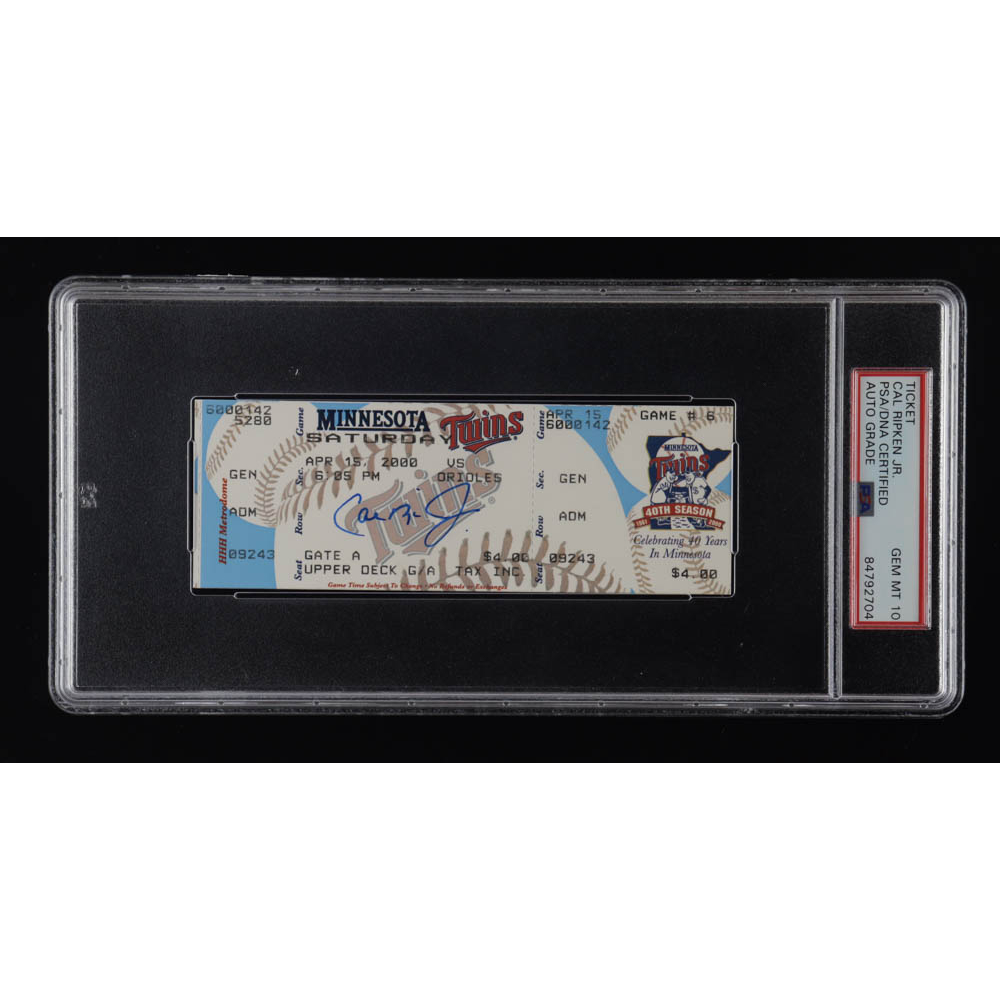 Cal Ripken Jr. Original Signed 3000 Playoff Game Ticket Stub (PSA ...