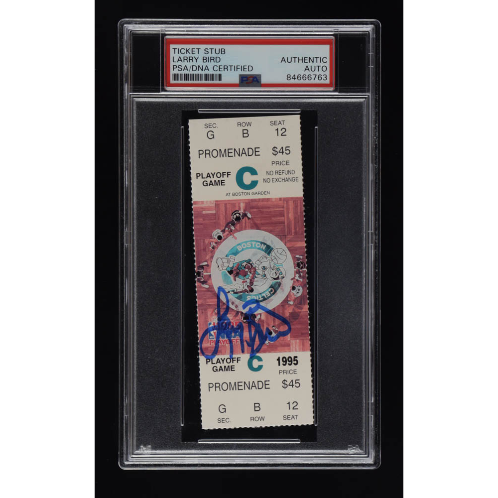 Larry Bird Signed 1995 NBA Playoff Game Ticket Stub (PSA) | Pristine ...