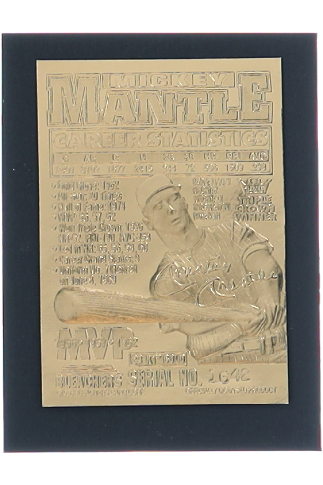 Mickey Mantle 1996 Bleachers MVP Black Signature 23Kt Gold Card ...