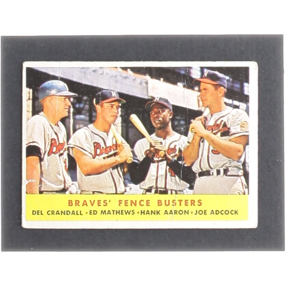 1958 Topps #351 Braves Fence Busters / Del Crandall / Eddie Mathews ...
