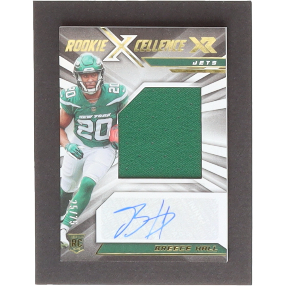 Breece Hall 2022 Panini XR Rookie Xcellence Autograph Swatches #14 RC ...