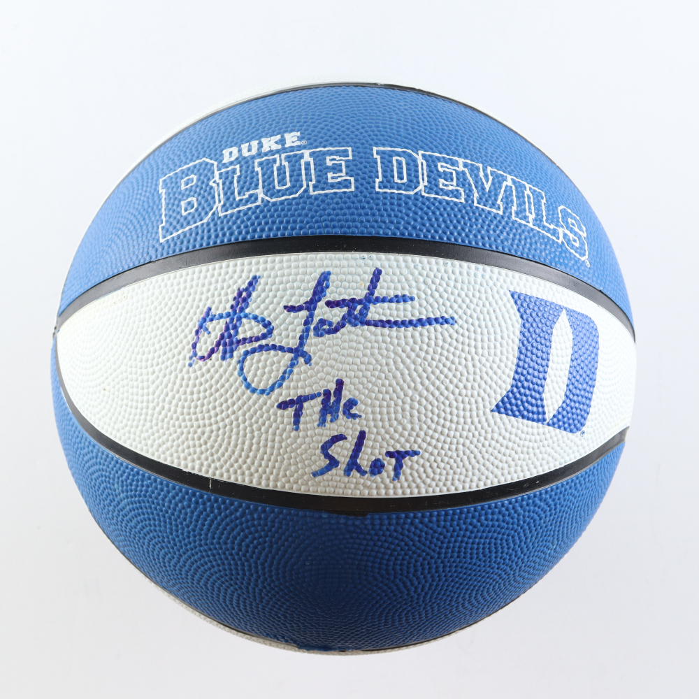 Christian Laettner Signed Duke Blue Devils Logo Basketball Inscribed ...