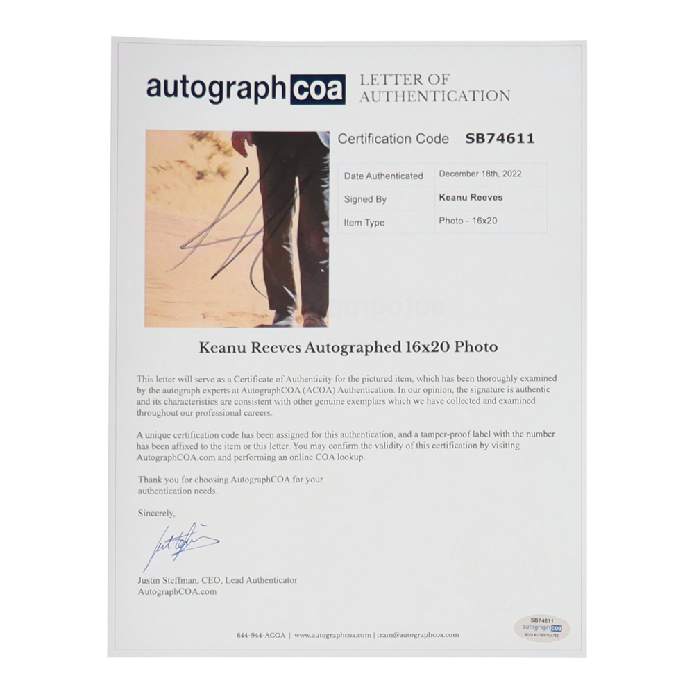 Keanu Reeves Signed "John Wick 3" 16x20 Photo (ACOA) | Pristine Auction