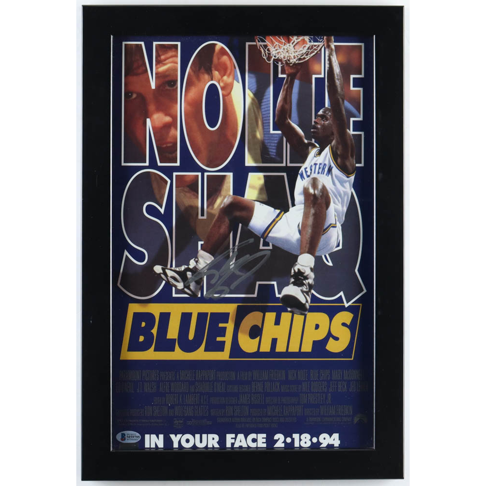 Shaquille O'Neal Signed "Blue Chips" Custom Framed Photo Display ...