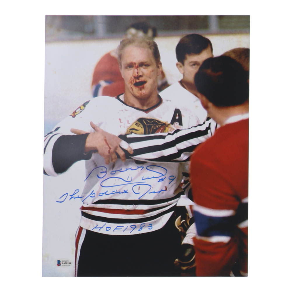 Bobby Hull Signed Blackhawks 11x14 Photo Inscribed "HOF 1983" & "The ...