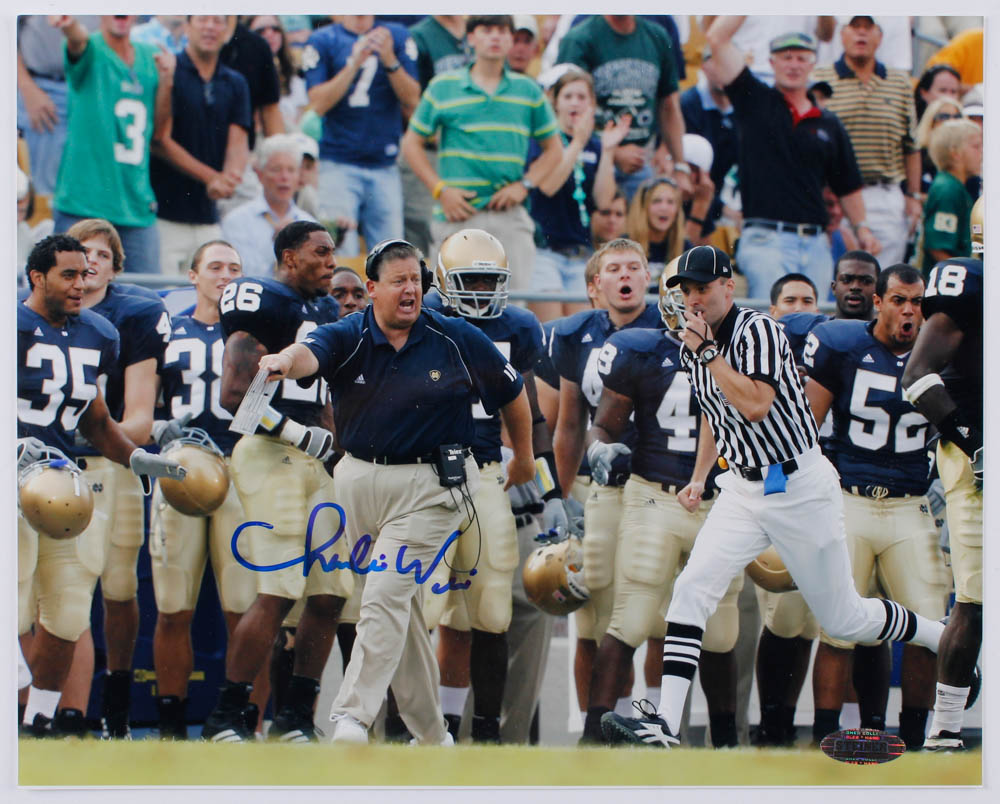 Charlie Weis Signed Notre Dame Fighting Irish 8x10 Photo (Steiner ...