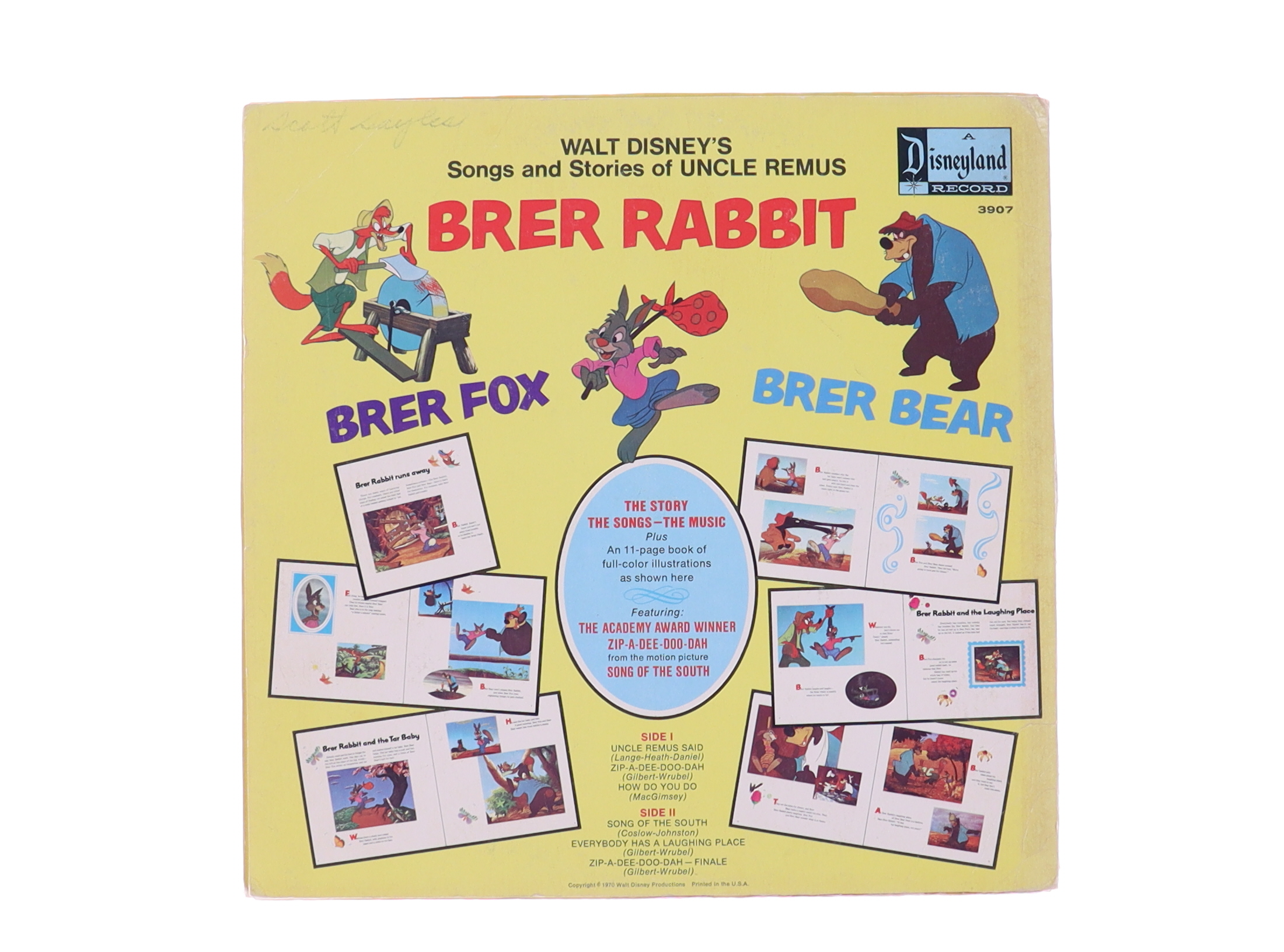 1970 Walt Disney's "Brer Rabbit" Original Motion Picture Soundtrack ...