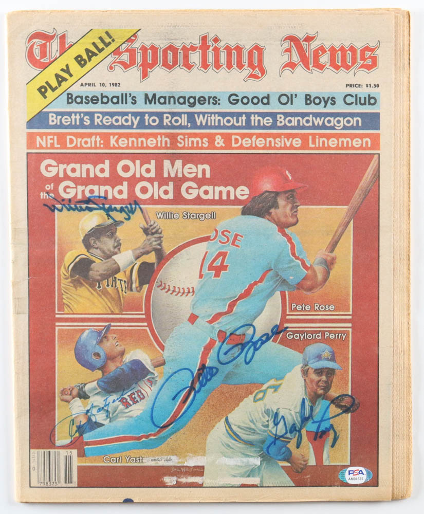 1982 "The Sporting News" Newspaper Signed by (4) with Willie Stargell ...