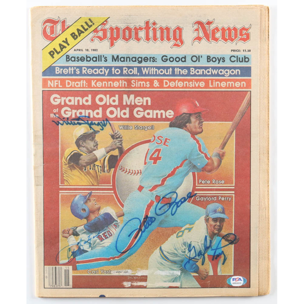 1982 "The Sporting News" Newspaper Signed by (4) with Willie Stargell ...