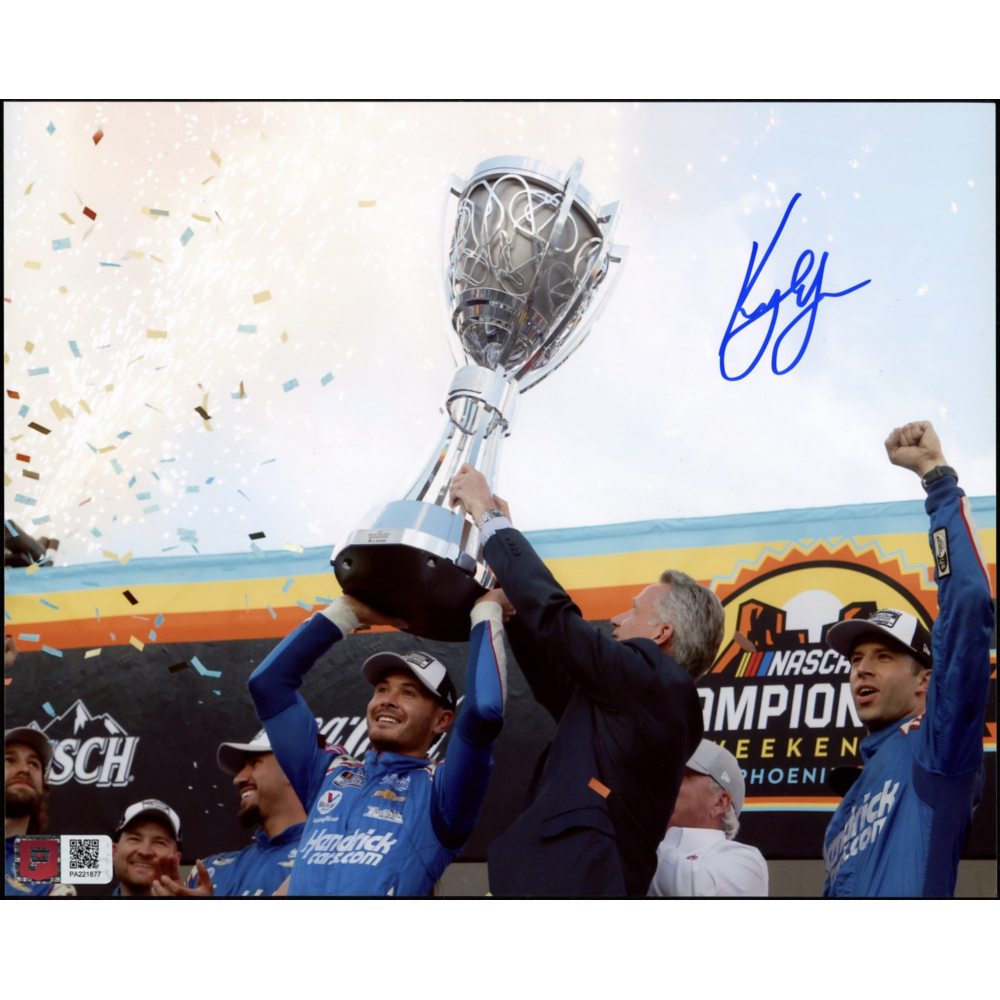 Kyle Larson Signed NASCAR - 2021 Cup Championship Celebration - 8x10 ...