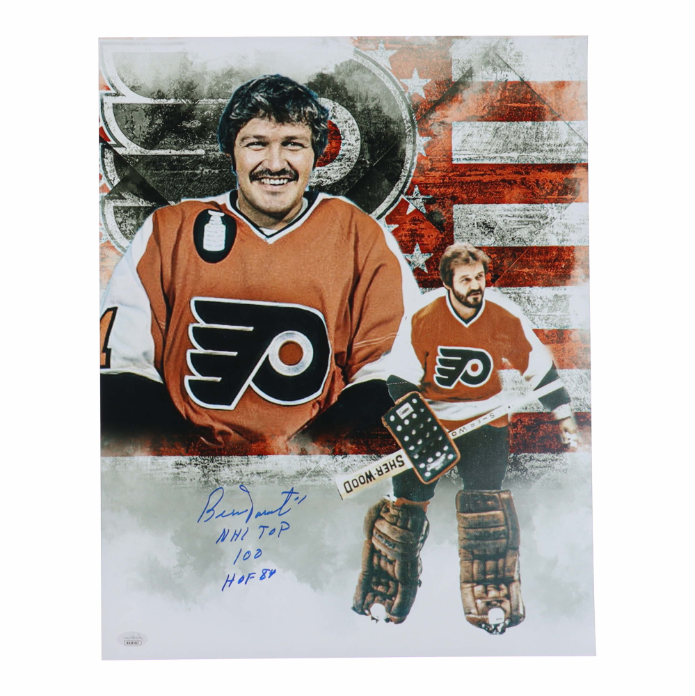Bernie Parent Signed Flyers 16x20 Photo Inscribed "NHL TOP 100" & "HOF ...