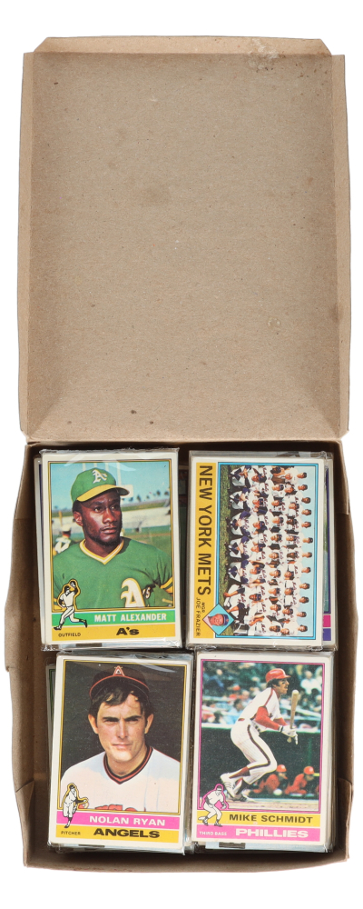 1976 Topps Baseball Cello Fun Pack Vending Box With (20) Packs 