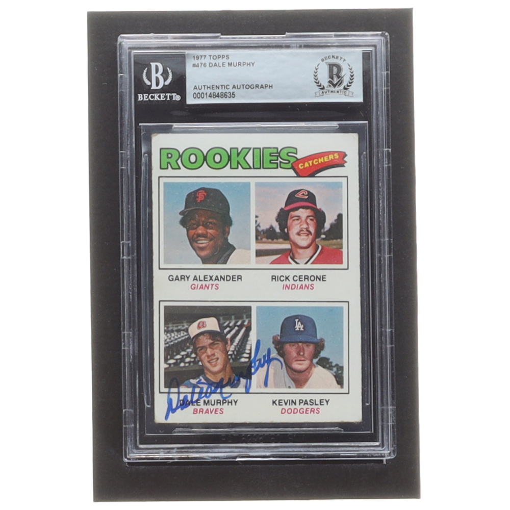 Dale Murphy Signed 1977 Topps #476 Rookie Catchers RC (BGS) | Pristine ...