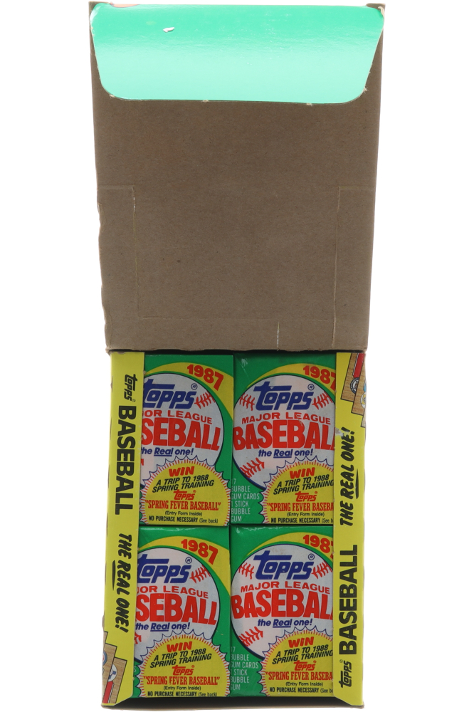1987 Topps Baseball Wax Box With (36) Packs (stacks Of Plaques 