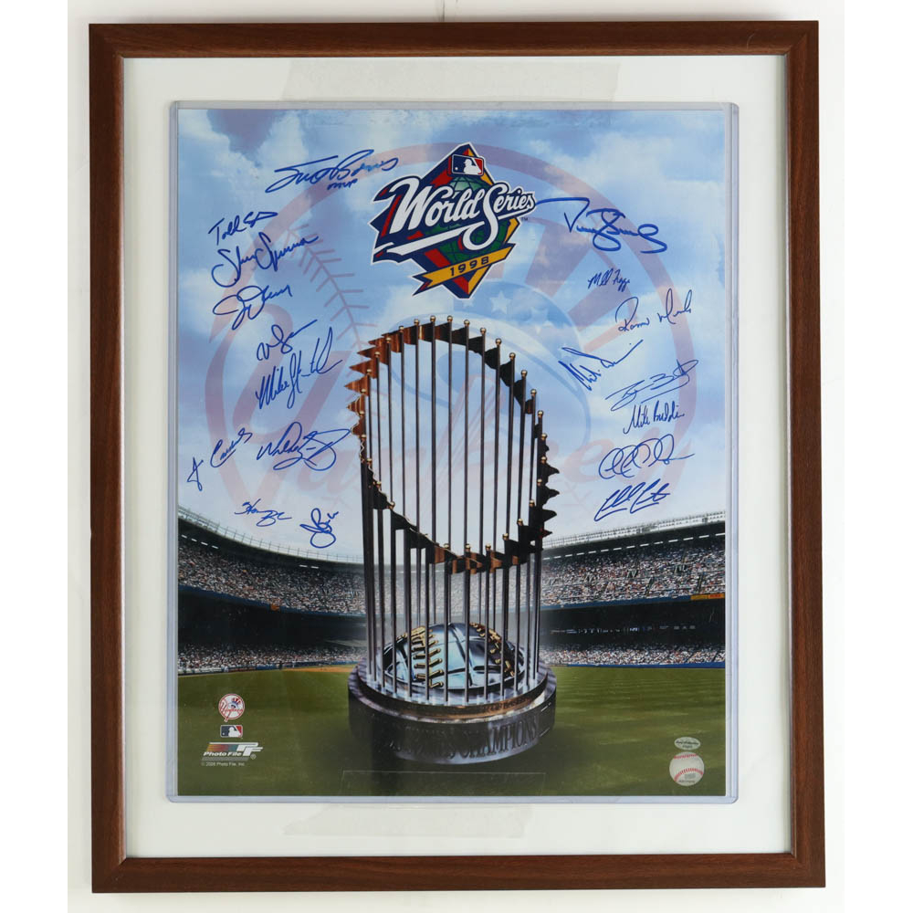 1998 Yankees World Series Champions Custom Framed Photo Display Team-Signed and inscribed by (18 ...