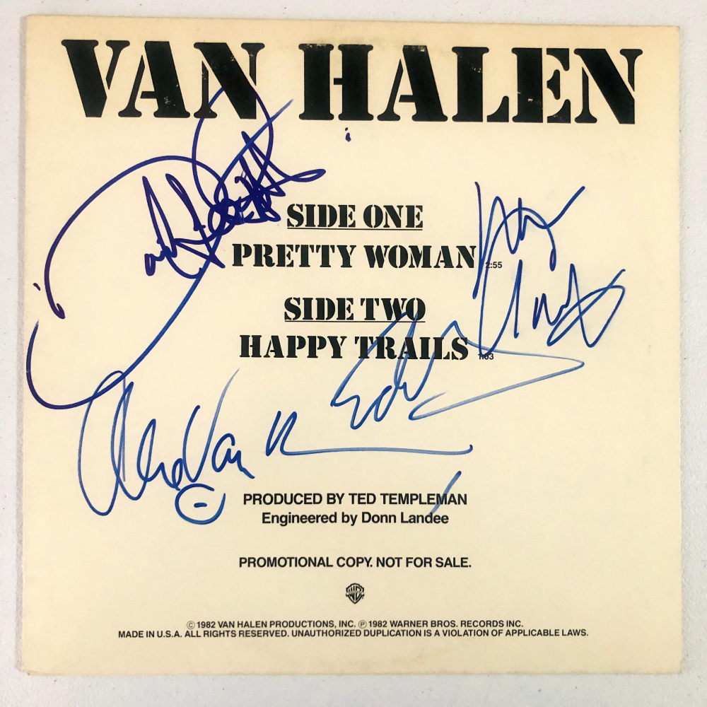 Van Halen Signed "Pretty Woman" Vinyl Record Album (JSA LOA) | Pristine ...