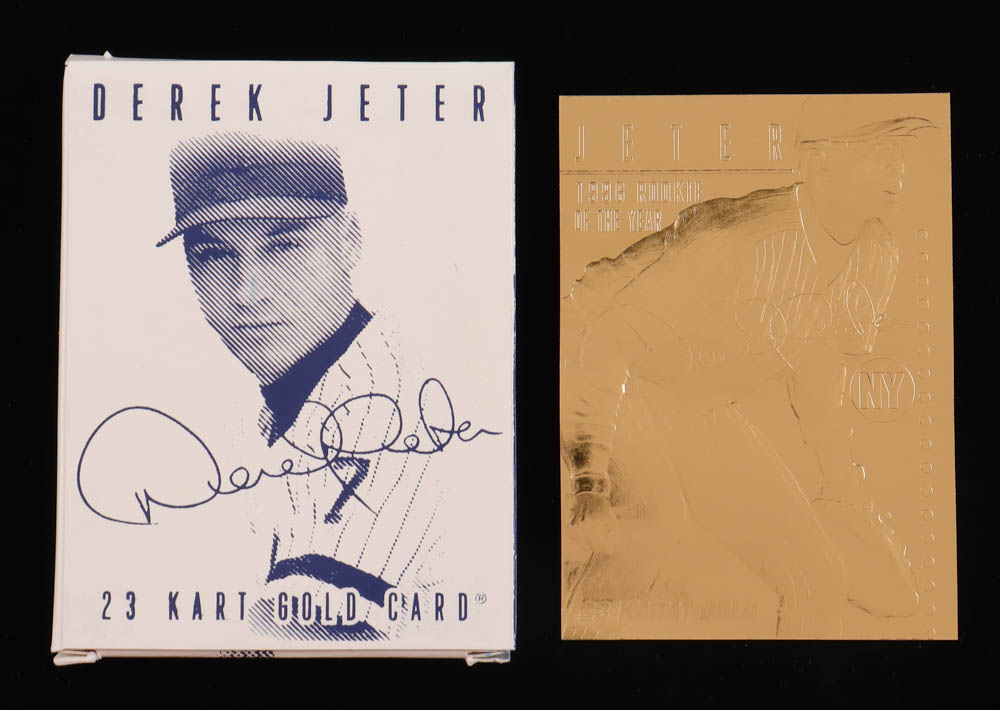 Derek Jeter 1996 Bleachers Rookie of the Year 23Kt Gold Card | Pristine ...
